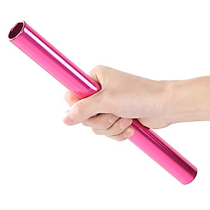 Keenso Relay Race Baton, 3 Pcs Aluminum Alloy Track and Field Relay Baton Sports Relay Race Baton Sports Game Props(pink)
