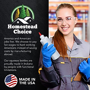 6-pack Plastic Squeeze Bottles for Sauces - 16 OZ Condiment Squeeze Bottles for Liquids - Made in USA - BPA Free Squirt Bottles with Cap - Ketchup, Syrup, Oil, Dressings, Honey & Arts and Crafts