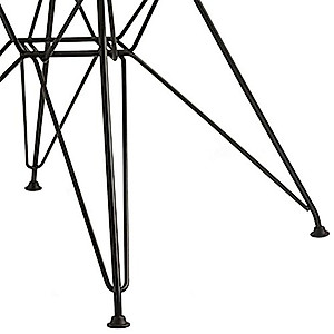 2xhome Plastic Shell Dining Arm Chair With Black Metal Legs, Orange