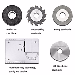 Precision Mini Electric Table Saw, DIY Hobby Handmade Woodworking Bench Cutting Machine Adjustable Cut Depth Small Desktop Saw for Miniature Wood Craft