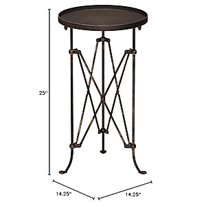 Creative Co-Op Round Bronze Metal Accent Table
