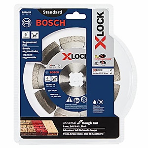 BOSCH DBX641S 6 In. X-LOCK Segmented Rim Diamond Blade Compatible with 7/8 In. Arbor for Application in Pavers, Soft Brick, Block
