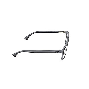 Emporio Armani EA 3034 5229 Rubber Black & Grey Plastic Square Eyeglasses 55mm