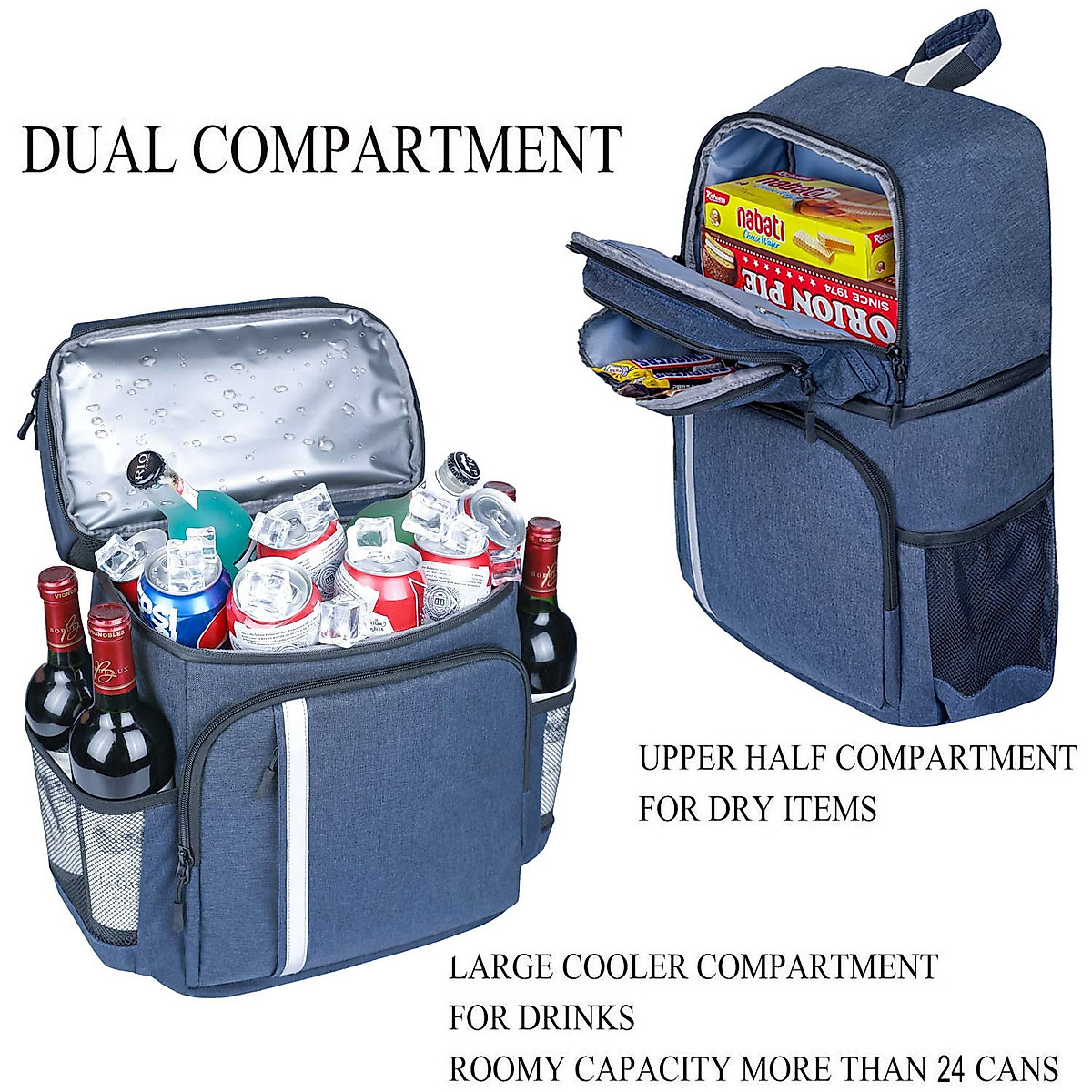 FORICH Backpack Cooler Leakproof Insulated Waterproof Backpack Cooler Bag, Lightweight Soft Beach Cooler Backpack for Men Women to Work Lunch Picnics Camping Hiking, 30 Cans