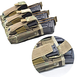 JFFCESTORE Upgraded Version Triple Mag Pouch Kangaroo Magazine Pouch Holds M4/M16 Mag (Triple Multicam)