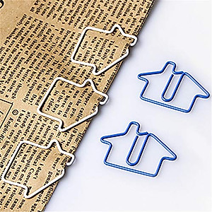 Small House Style Shaped Paper Clips Bookmarks Smooth Finish Fun Office Supplies for Kids School Student (32)
