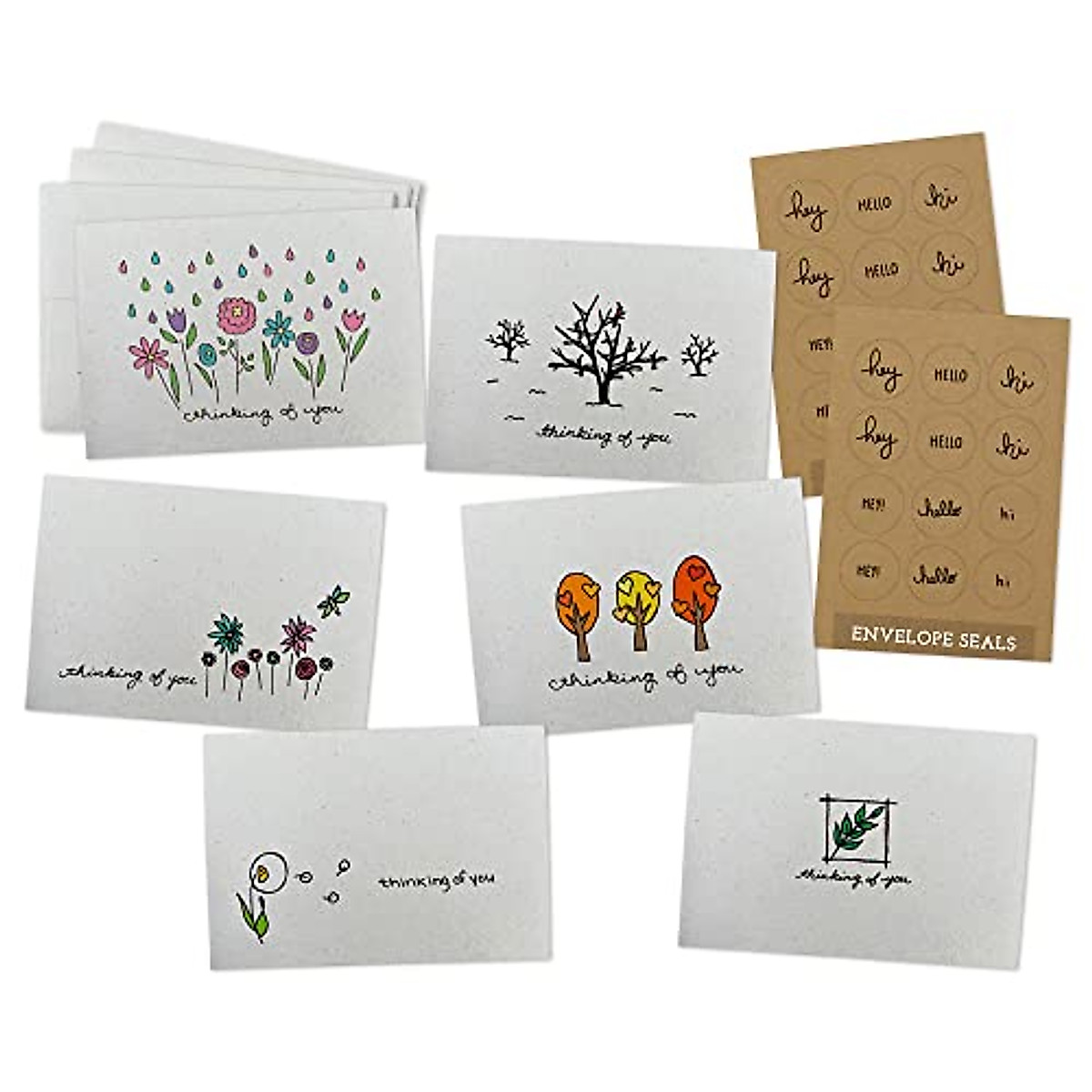 Sugartown Greetings Nature Thinking of You Collection Pack Set - 24 Note Cards with Envelopes