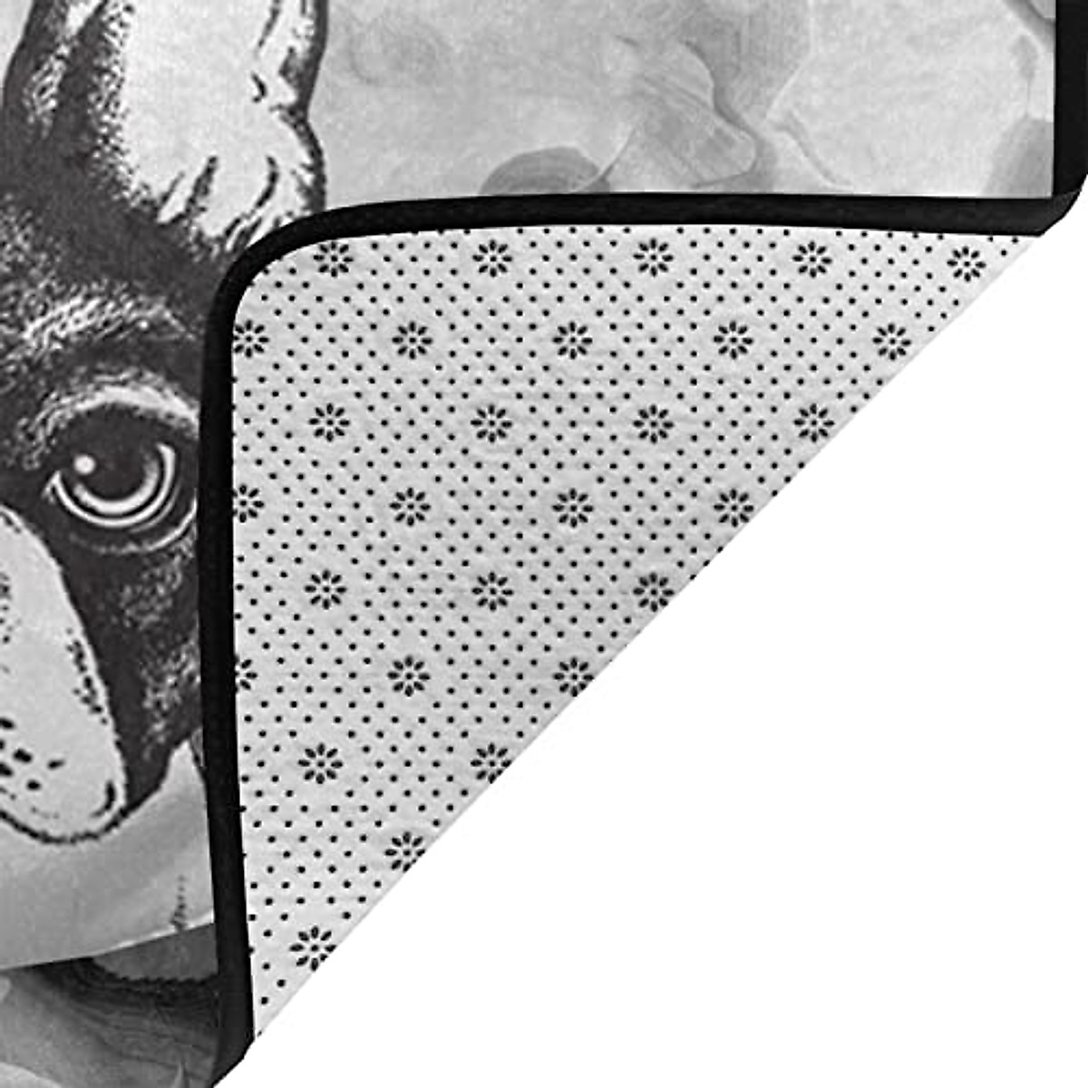 Boston Terrier Area Rug Living Room Kitchen Bedroom Sofa Bedside Carpet Floor Mats 72"X48"