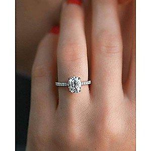 Kobelli 2.1ct Oval Forever One Moissanite Drop Halo Ring - white-gold / 6.0