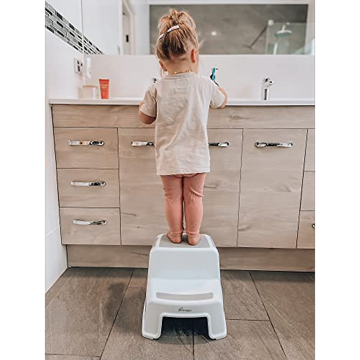 Dreambaby 2-Up Step Stool, Grey/White