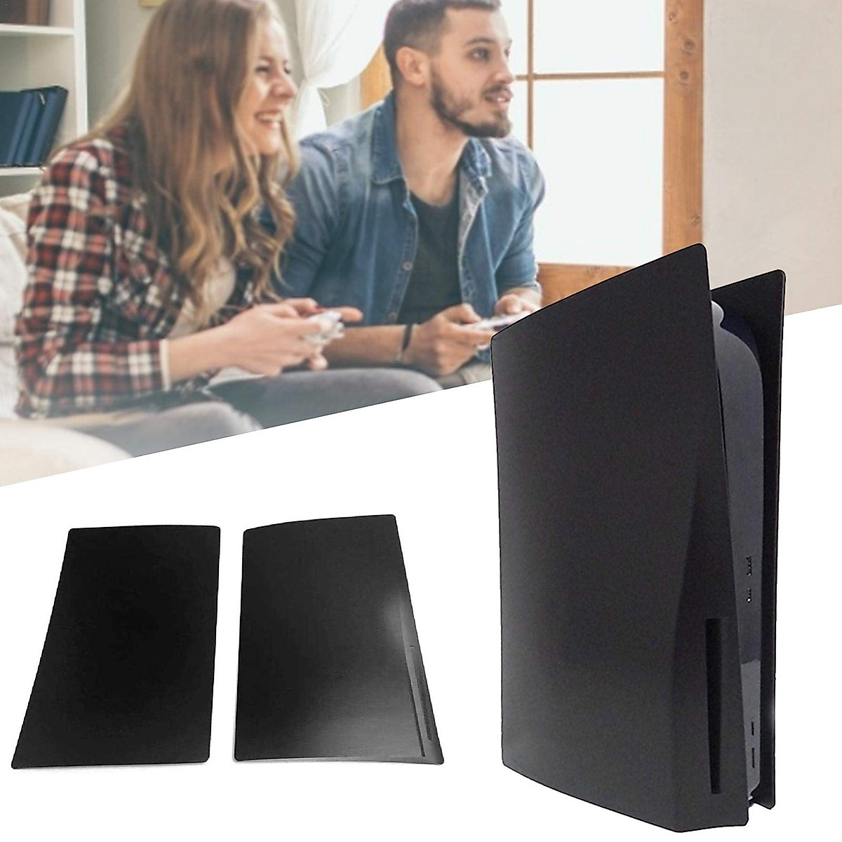 Greatideal PS5 Console Cover Replacement ABS Plastic Protective Shell, Anti-Scratch Dustproof Accessories, Compatible Devices: Video Game Console, Form Factor: Cover, Black