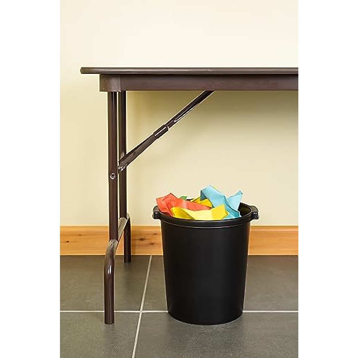 Tarifold Jalema® Re-Solution™ Commercial Wastepaper Trash Can for Office or Home, 4.75 Gallon/19 Quart Capacity, Black, 100% Recycled Plastic, 10/bx.