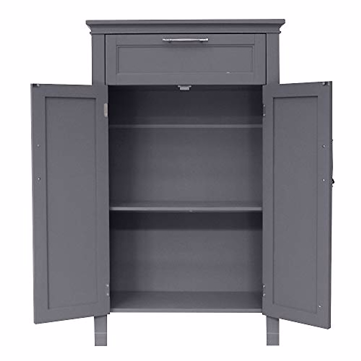 UDeuxff Bathroom Storage Cabinet,Freestanding Bathroom Floor Cabinet,Kitchen Pantry Cabinet,Wooden Side Storage Organizer with Double Door for Kitchen,Living Room,Bathroom (Gray)