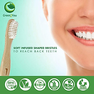 Green2You - Set of 4 Bamboo Toothbrushes