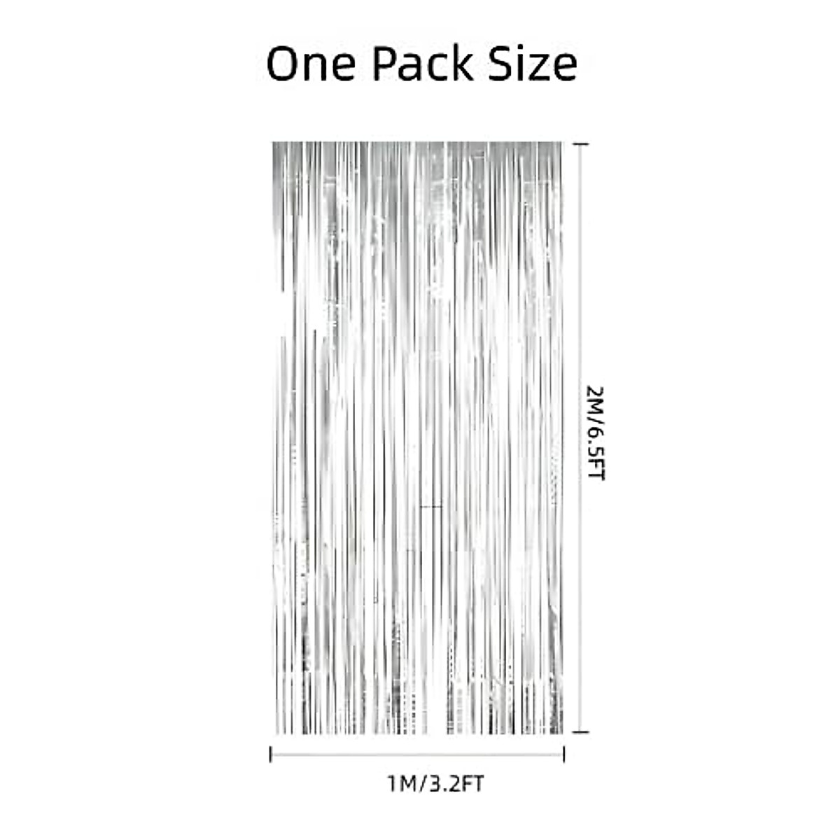 3 Pack Silver Backdrop Curtain,BigBigMe Foil Fringe Curtain,Silver Metallic Tinsel Foil Backdrop,Party Decorations for Birthday Wedding Decor,Door Streamers,Bachelorette,Party Streamers,Party Supplies