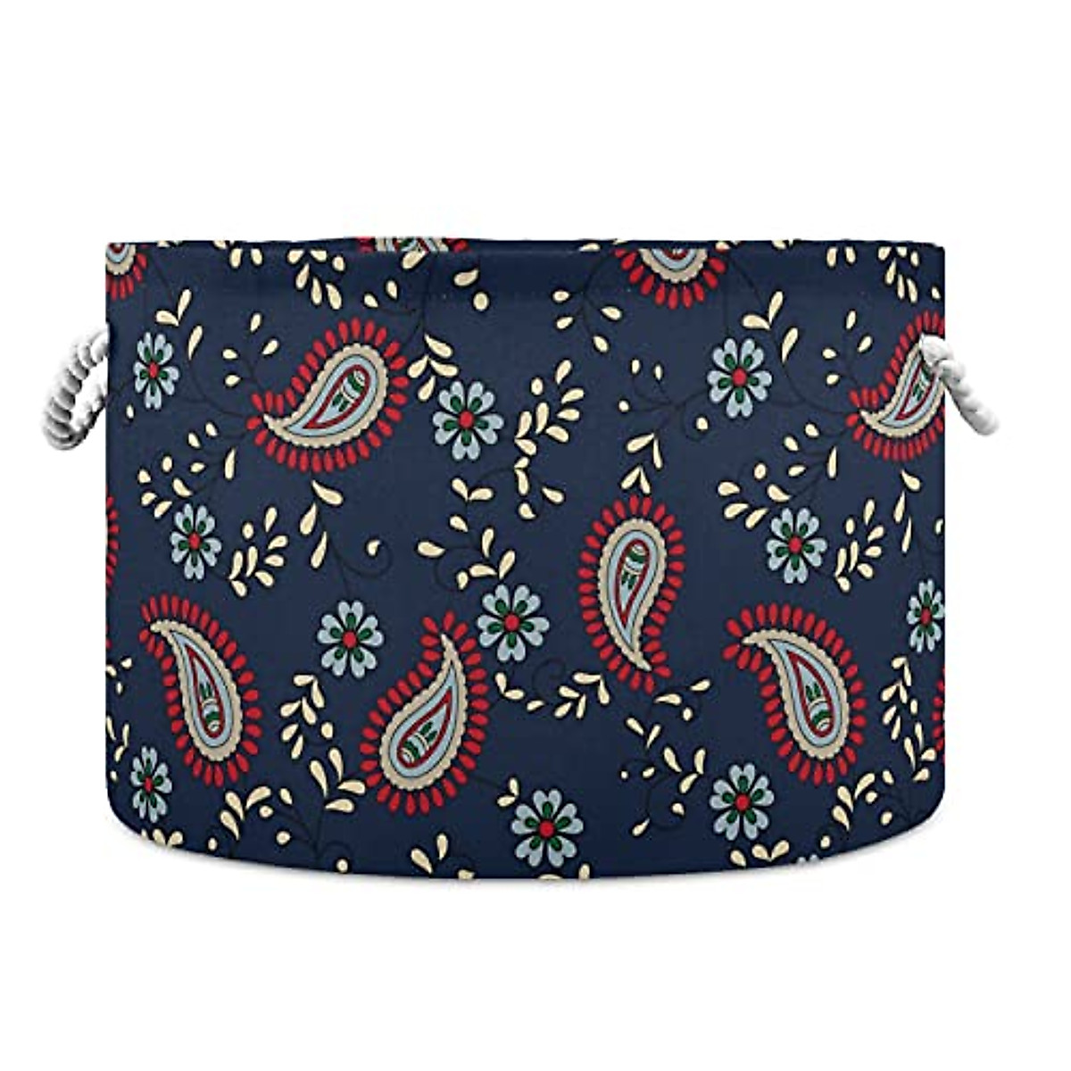 ALAZA Paisley Flowers Ethnic Pattern Storage Basket Gift Baskets Large Collapsible Laundry Hamper with Handle, 20x20x14 in