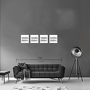 oulawote Animal Wall Art Canvas Print Funny Giraffe Elephant Painting Picture for Bathroom Living Room Decorations (Overall Size: 12''x12''x4pcs)