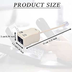 Antfly 3 PCS 2 Wire, 1 Line DSL Filter, with Built in Splitter, Phone Jack Splitter, in-line DSL Filter Splitter/in-line DSL Filter RJ11 6P2C Male to 2 Female Telephone Modem ADSL Splitter Filter