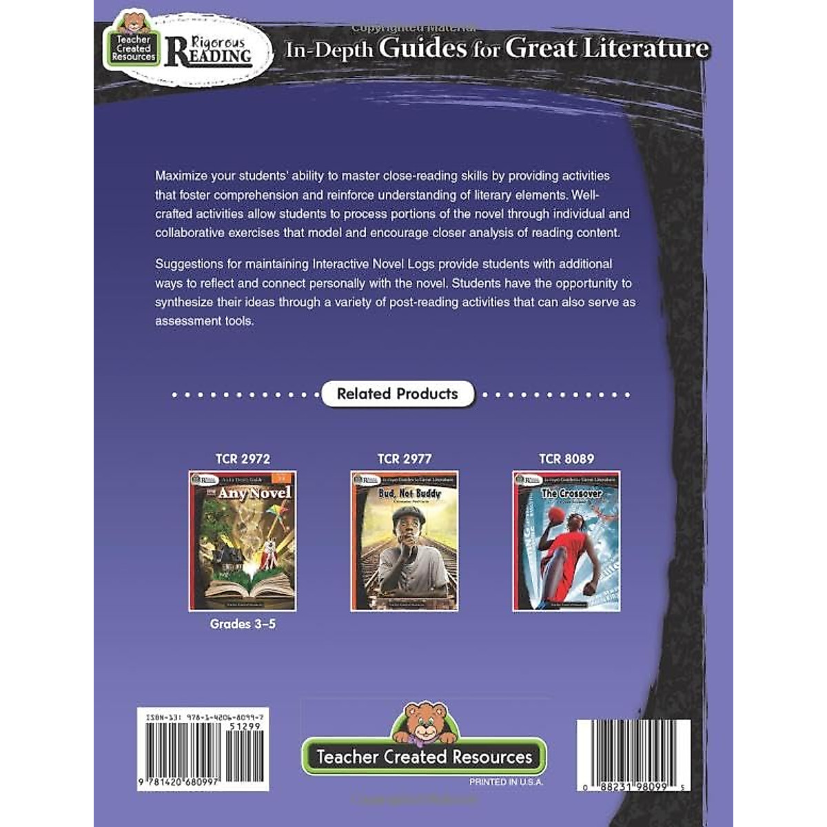 Rigorous Reading: The Watsons Go to Birmingham—1963 (In-Depth Guides for Great Literature), Grades 4–6 from Teacher Created Resources