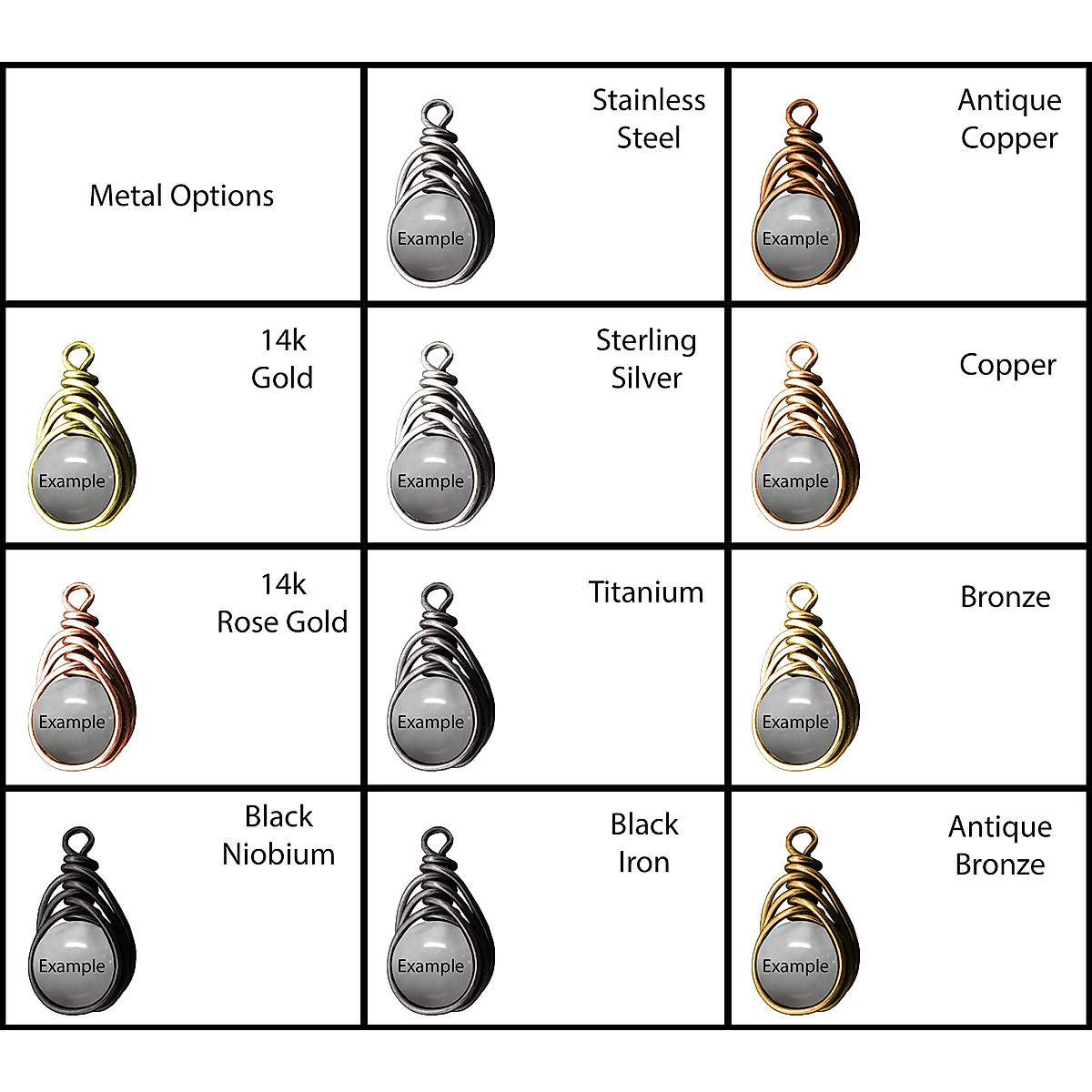 African Bloodstone 6mm Herringbone Pendant in Steel, Copper, Bronze, Black Iron, Titanium, Sterling Silver, 14K Gold, Rose Gold, or Black Niobium Wire (Handmade) March Birthstone Aries Zodiac