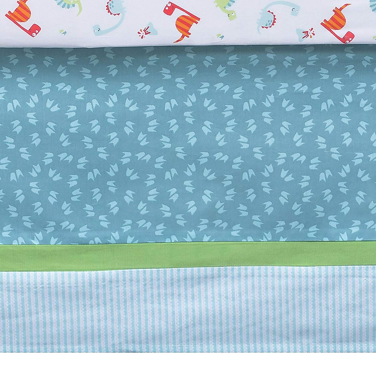 Trend Lab Dinosaur Roar Breathable 3-Piece Crib Bedding Set, Can Be Used As A Blanket Or A Playmat for Tummy Time, Includes Quilt, Fitted Crib Sheet and Skirt