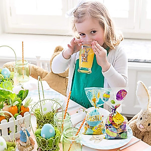 FuraHa 150 pcs Easter Cello Bags, Easter Cellophane Treat Bags with Ties for Candy Cookie Goodies Easter Party Supplies, 6 Assorted Styles