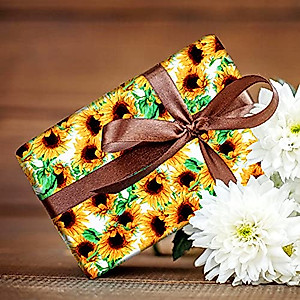 Konsait 10 Pcs Sunflower Fabric, 9.5" x 9.5" Quilters Fabric Squares for Sewing Patchwork, Pre- Cut Bohemia Leopard Print Quarters Quilting Bundles for Handmade Crafts Home Decoration Supplies