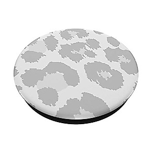 White Gray Leopard Cheetah Skin Print Pattern PopSockets Swappable PopGrip