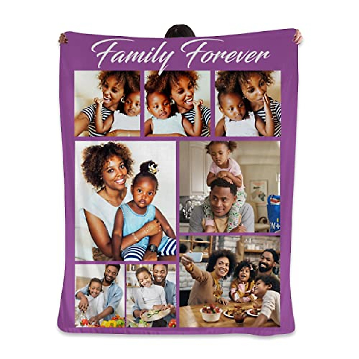 Custom Blanket with Photo Text Personalized Throw Blanket Customized Picture Blanket for Baby Mother Father Adult Friends Lovers Dog Pets Personalized Gift