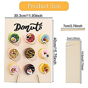 2Pcs Donut Wall Display Stand, Donut Display Board, Wooden Donut Holder Stand Party with 4Pcs Donut Stand Towers for Birthday Party,Wedding Decoration