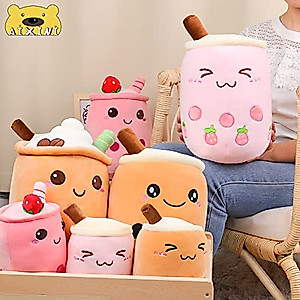 AIXINI 19.6 inch Boba Plush Stuffed Bubble Tea Plushie Cartoon Milk Tea Cup Pillow Big, Soft Kawaii Pillow