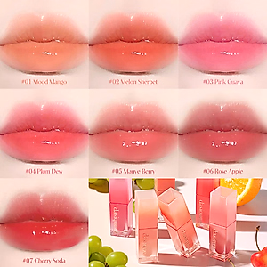dasique Juicy Dewy Tint (01 Mood Mango) 0.12 oz | Light Application with moisture | Long-wearing Glossy Lip Stain, Non-sticky | Vegan, Cruelty-free | K-beauty