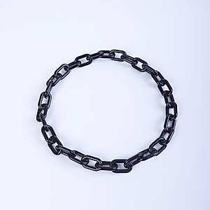 JWICOS Long Acrylic Chunky Necklace for Women Cute Link Paperclip Chain Collar Necklace for Women Gifts (Black)