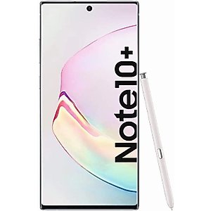 SAMSUNG Galaxy Note 10+ Plus (256GB, 12GB) 6.8" QHD+ AMOLED, Snapdragon 855, 4300mAh Battery, 4G LTE Fully Unlocked (T-Mobile, Verizon, Global) N975U1 US Model (w/Wireless Charger Pad, White)