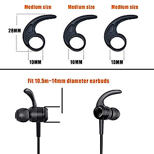 Pack: 3 Pairs (M) Ear Wing Tips Silicone Ear Hooks Replacement Ear Fins, 3 Pairs(LMS) Eartips Replacement Earbuds Tips for in Ear Sport Earphone, 2 Pcs 360° Cord Clips, for Jaybird x4 X3 x2 x More