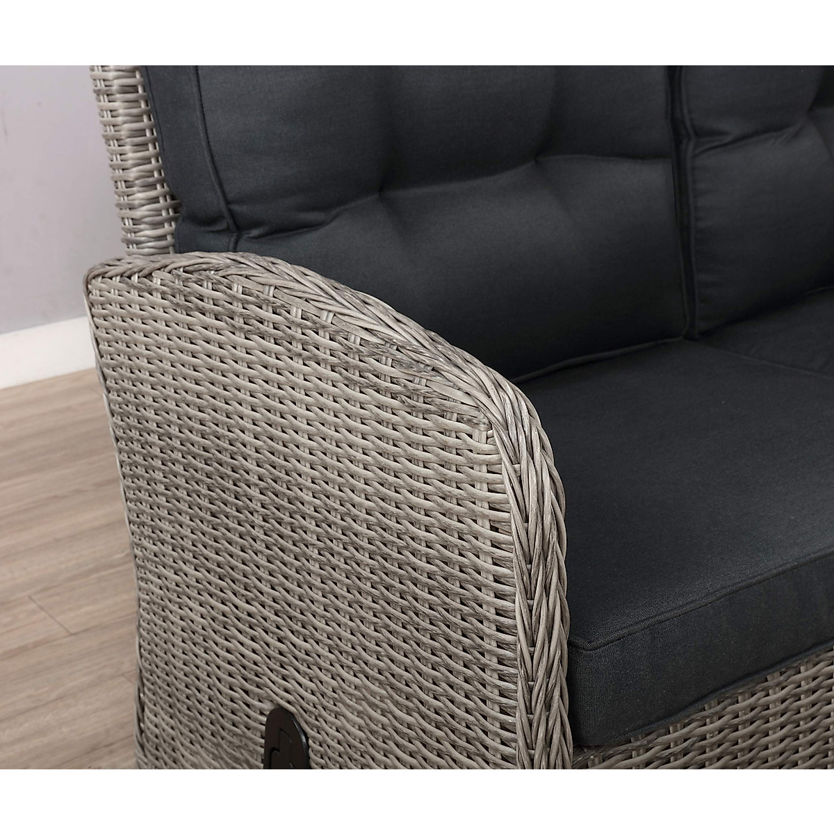 Alaterre Furniture Monaco All-Weather Outdoor Two-Seat Reclining Bench