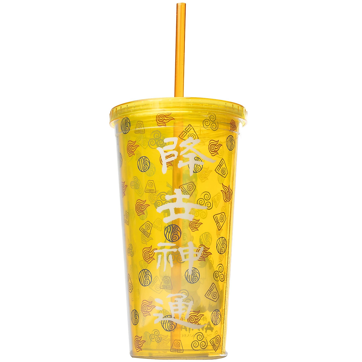 SCS Direct Avatar: The Last Airbender Travel Cup with Lid and Straw - Kawaii Style Characters - Officially Licensed - Great Gift for Kids and Adults
