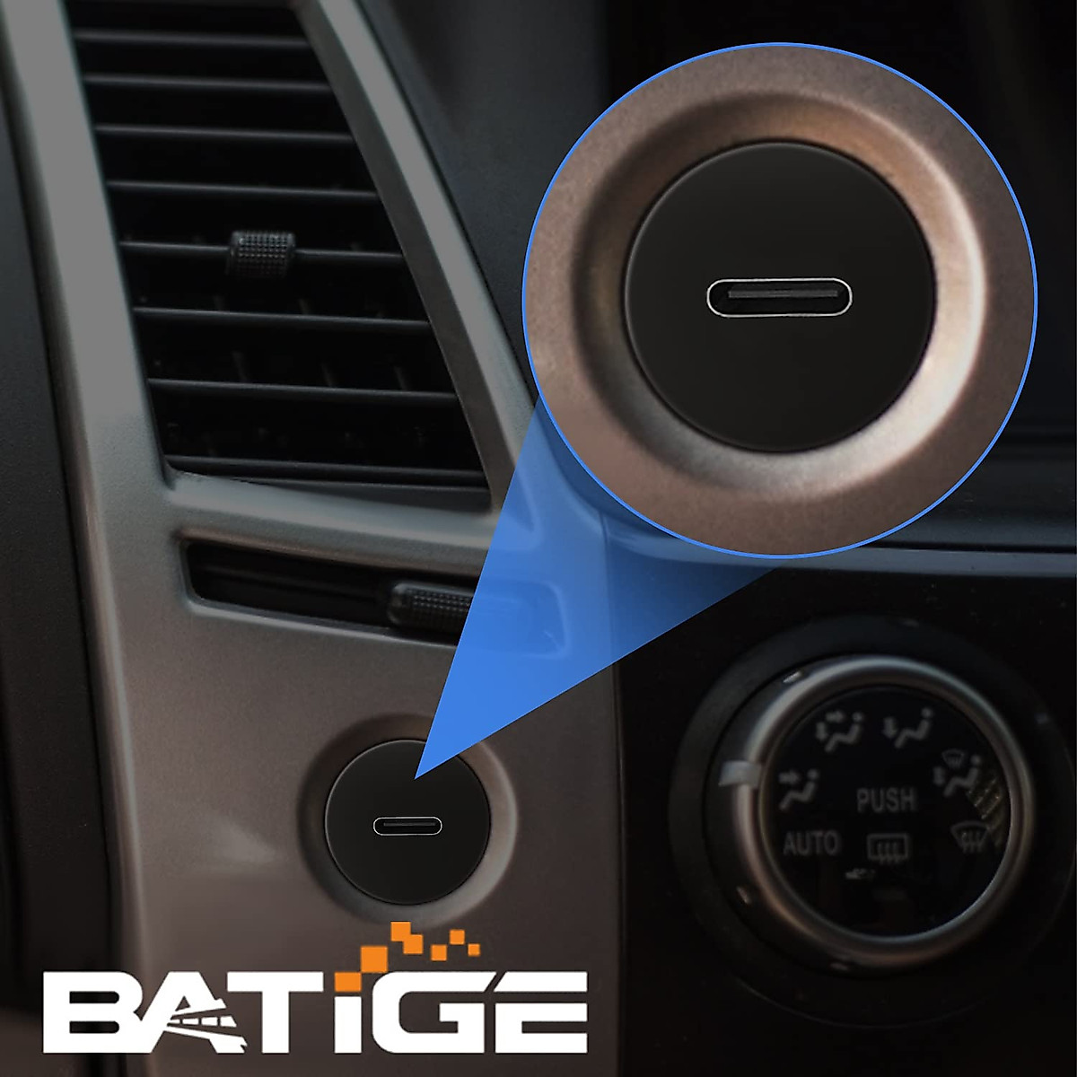 BATIGE Small USB 3.0 Male to Type C 3.0 Female Car Flush Mount Cable USB C 3.0 Panel Mount Extension Cable for Car Truck Boat Motorcycle Dashboard 3ft