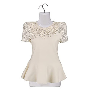 4-Packs Female Mannequin Torso Set 27" Dress Form Hollow Back Half Body Clothing Display Plastic Adult Table Shirt Mannequin Model Stand with Metal Hook for Hanging - Craft Shows or Design, White