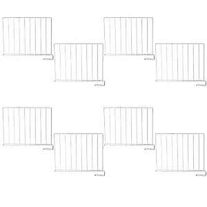 Hxytech Shelf Dividers, Set of 8 Vertical Metal Organizer Separators for Wood Shelf Wardrobe Cabinets Kitchen Office Sweater New and Improved, White