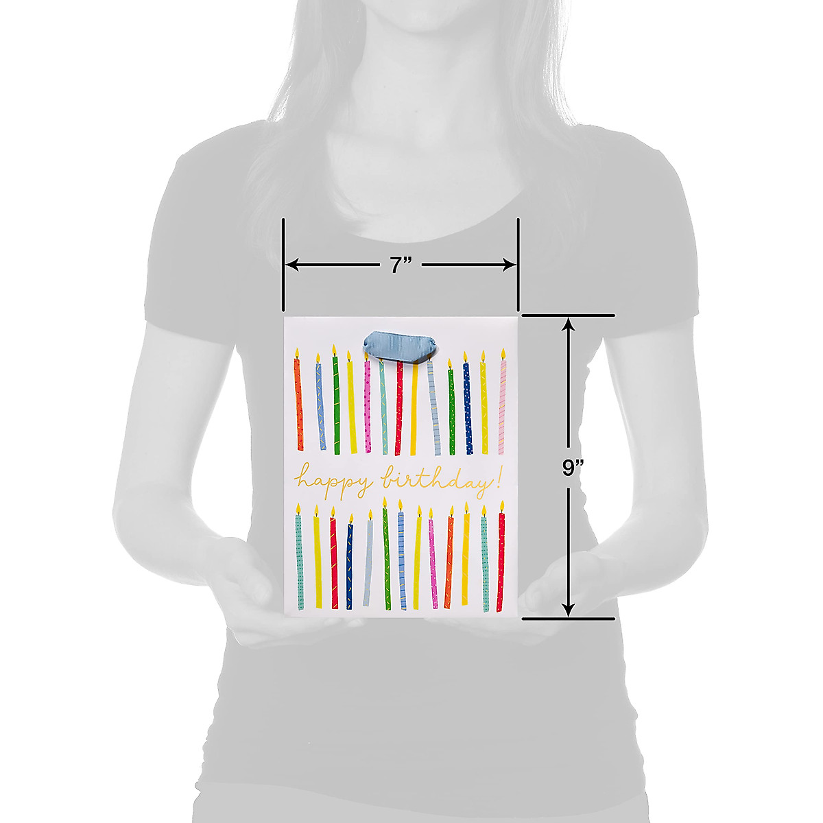 Papyrus Birthday Gift Bags with Tissue Paper, Balloons and Candles (2 Bags, 1 Large 13", 1 Medium 9", 8-Sheets)