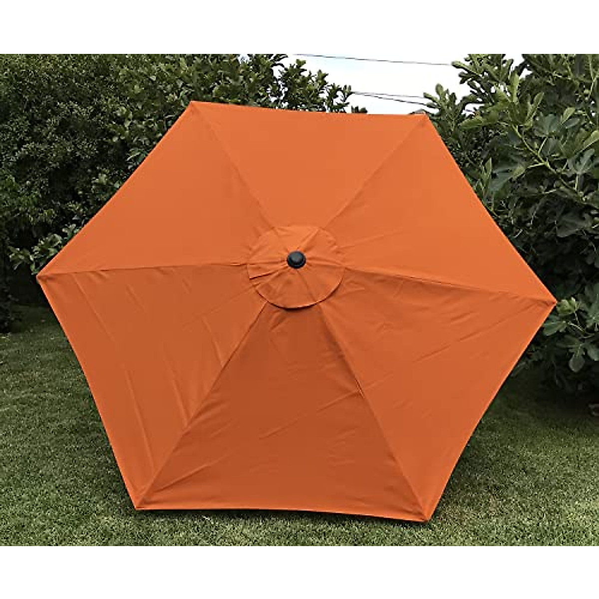 BELLRINO DECOR 7.5 ft 6 Ribs Replacement STRONG & THICK Umbrella Canopy for (Canopy Only) - ORANGE