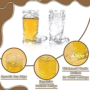 YAXINRUI Cowboy Boot Shot Glasses - 12 Pcs 1 Oz Mini Plastic Cowboy Shot Glasses Boot Cups for Cowboy Theme Parties Decorations, Bachelorette Party Supplies, Wedding and Birthday Decorations