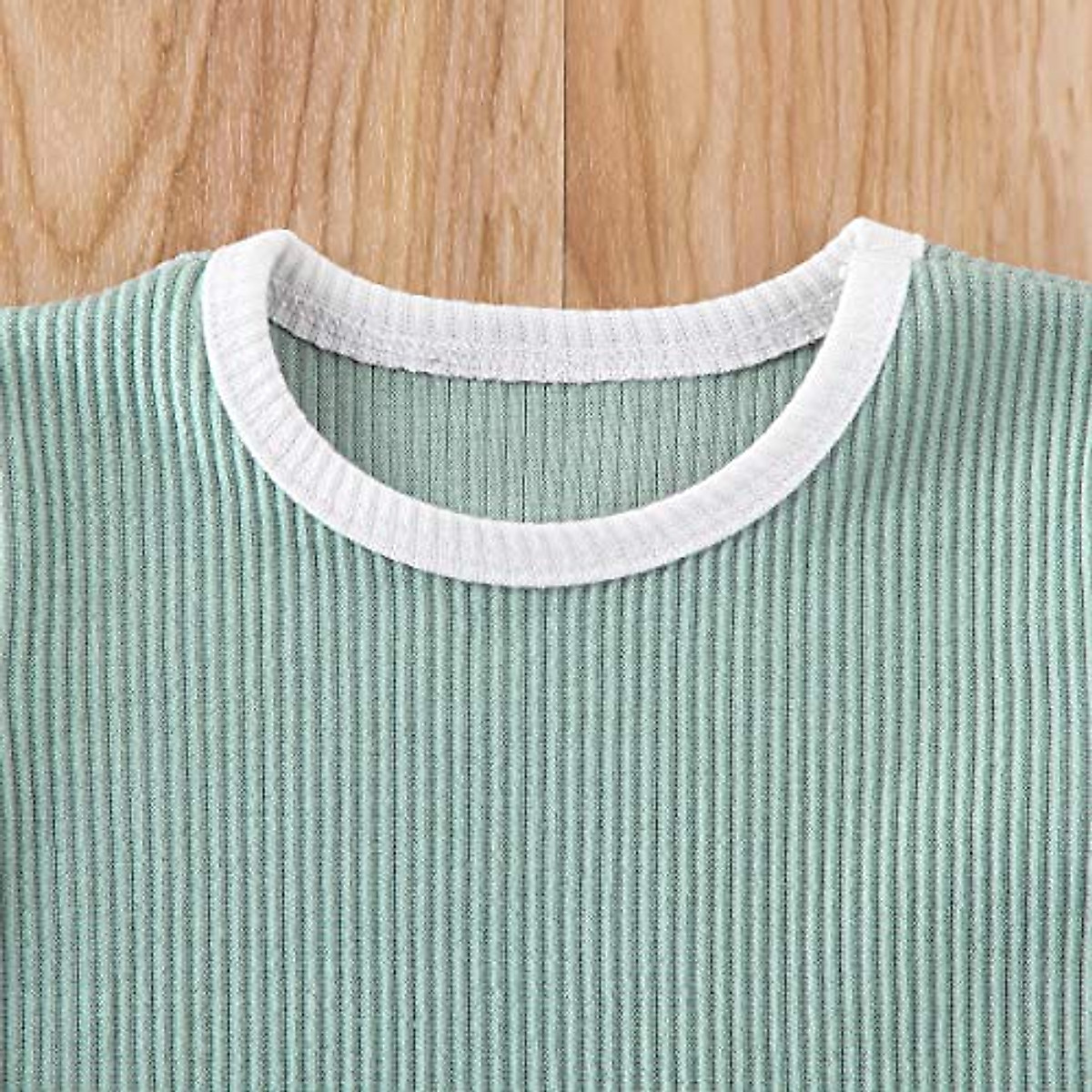 Newborn Infant Baby Girl Boy Clothes Short Sleeve Tops T-Shirt+Shorts Pants Solid Color Two Piece Outfits Set (Light Green, 0-6M)