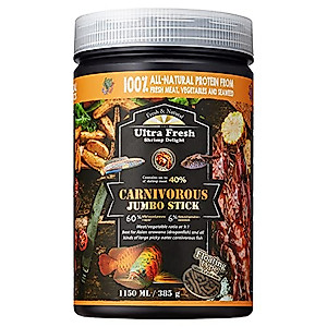 Ultra Fresh Monster Fish Food, Wild Sword Prawns, Floating Sticks for Oscars, Large Cichlids and Tropical Fish, Carnivorous Jumbo Stick 13.58 oz