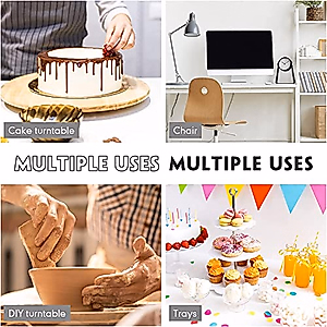 Pack of 8, 6-Inch Lazy Susan Hardware, Silver Lazy Susan Turntable Bearing 5/16" Thick 300lbs for Turntable, Serving Trays, Kitchen Storage Racks, Craft Table, Rotating Bearing Plate