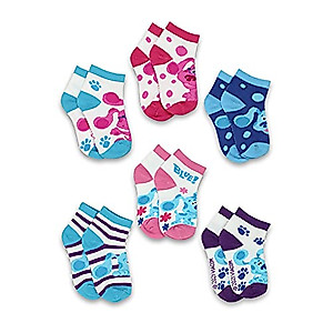 Blue's Clues & You! Baby Toddler 6 Pack Quarter Socks (12-24 Months, Magenta)