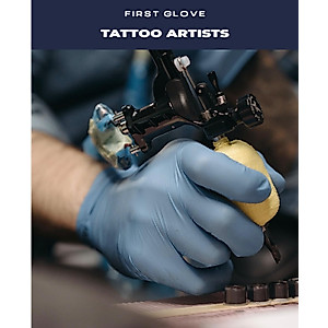 FIRST GLOVE Volt Small 100 Ct. 6 Mil Blue Nitrile Disposable Gloves - Food Safe Disposable Gloves, Disposable Cleaning Gloves, Micro Textured Gloves for Enhanced Grip, Latex Free Gloves