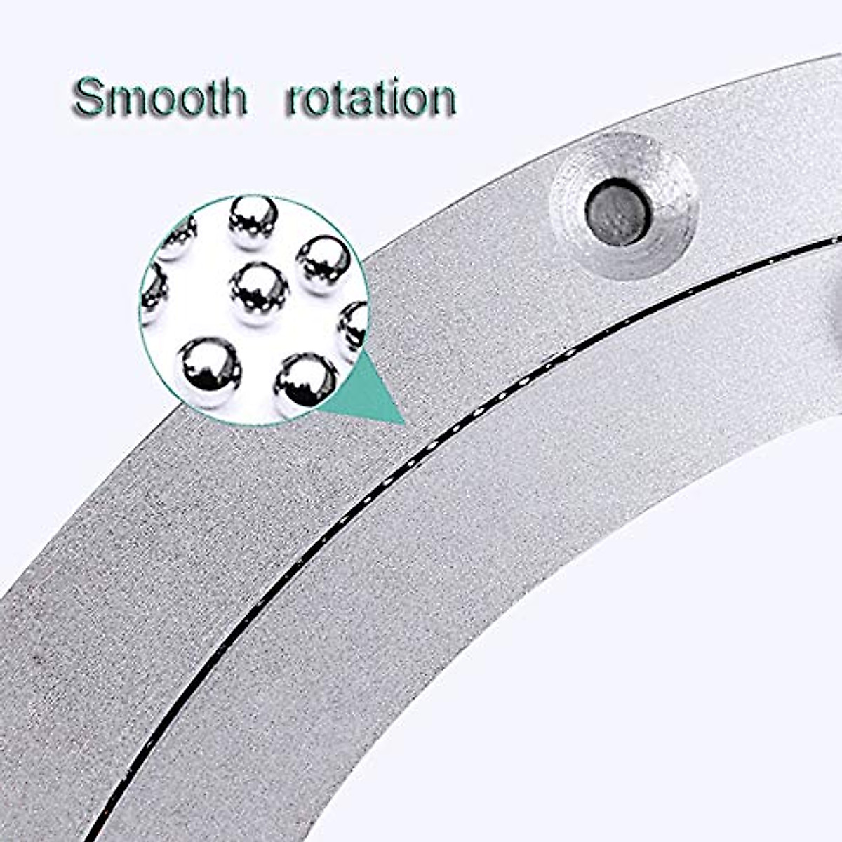 Heavy-Duty Mute 5-23 Inch Aluminum Lazy Susan Bearing Turntable Ring Swivel Plate Hardware for Heavy Loads,Silver Base