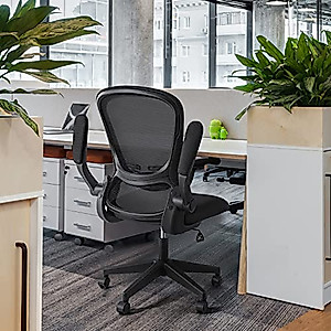 Furmax Ergonomic Office Chair Desk Chair with Flip Up Armrests Mesh Computer Chair Executive Swivel Task Chair with Lumbar Support (Black)